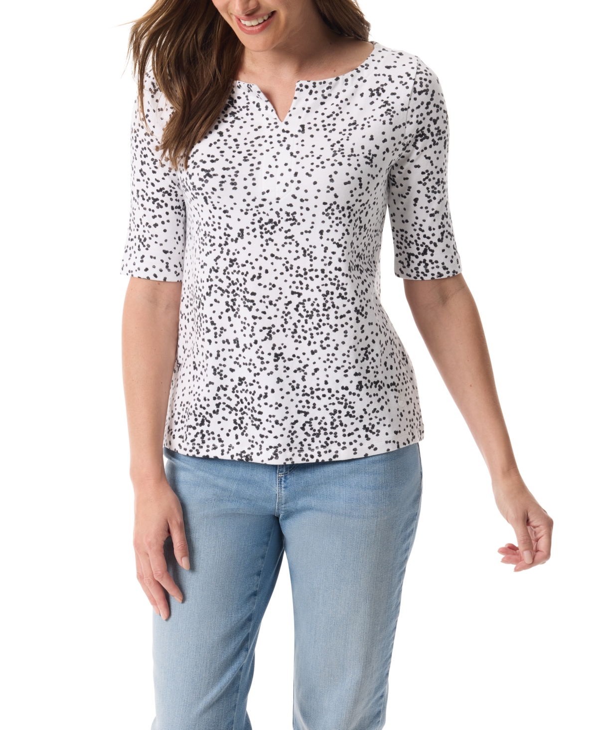Click here for Gloria Vanderbilt Womens Emory Split Boat Neck Top... prices