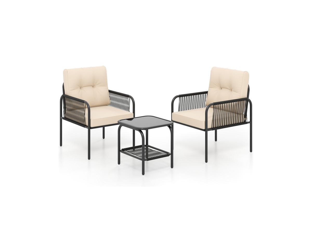 Click here for Slickblue 3 Pieces Outdoor Rattan Furniture Conver... prices