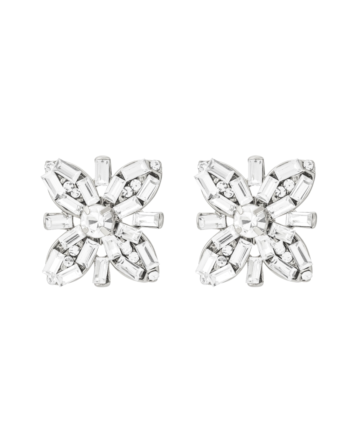 Click here for Untamed Petals Quinn Crystal Stud Earrings - Silve... prices