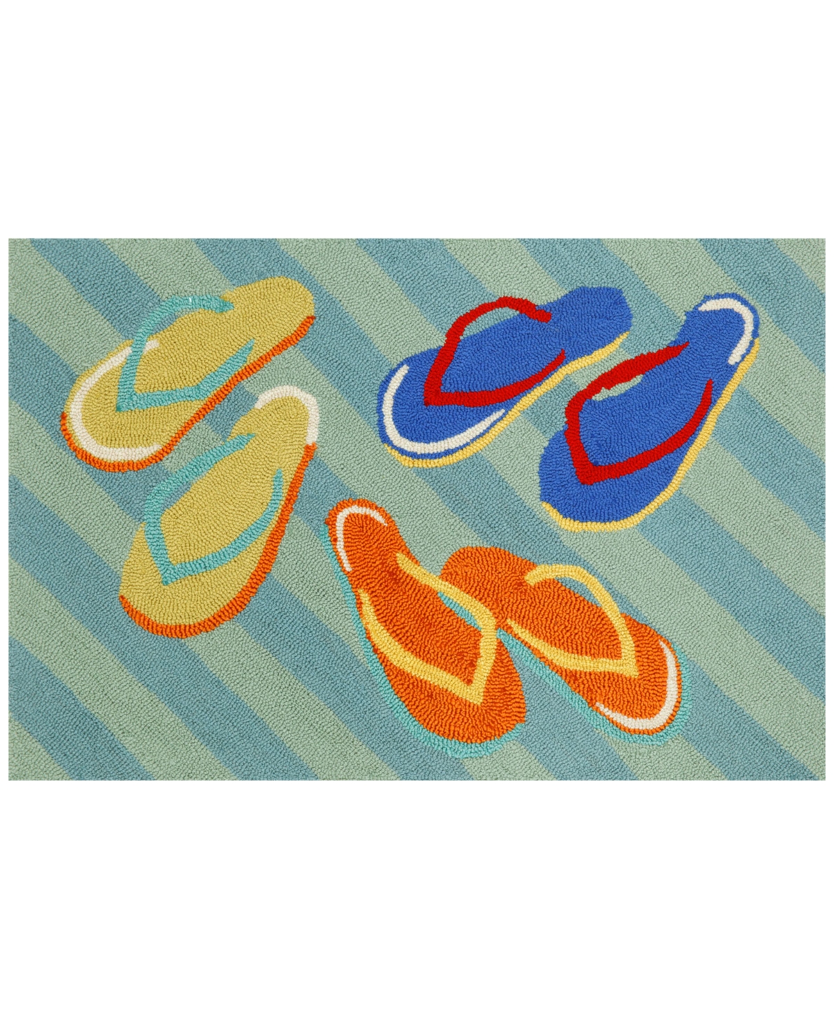 Liora Manne Front Porch Indoor/Outdoor Flip Flops Blue 26 x 4 Area Rug