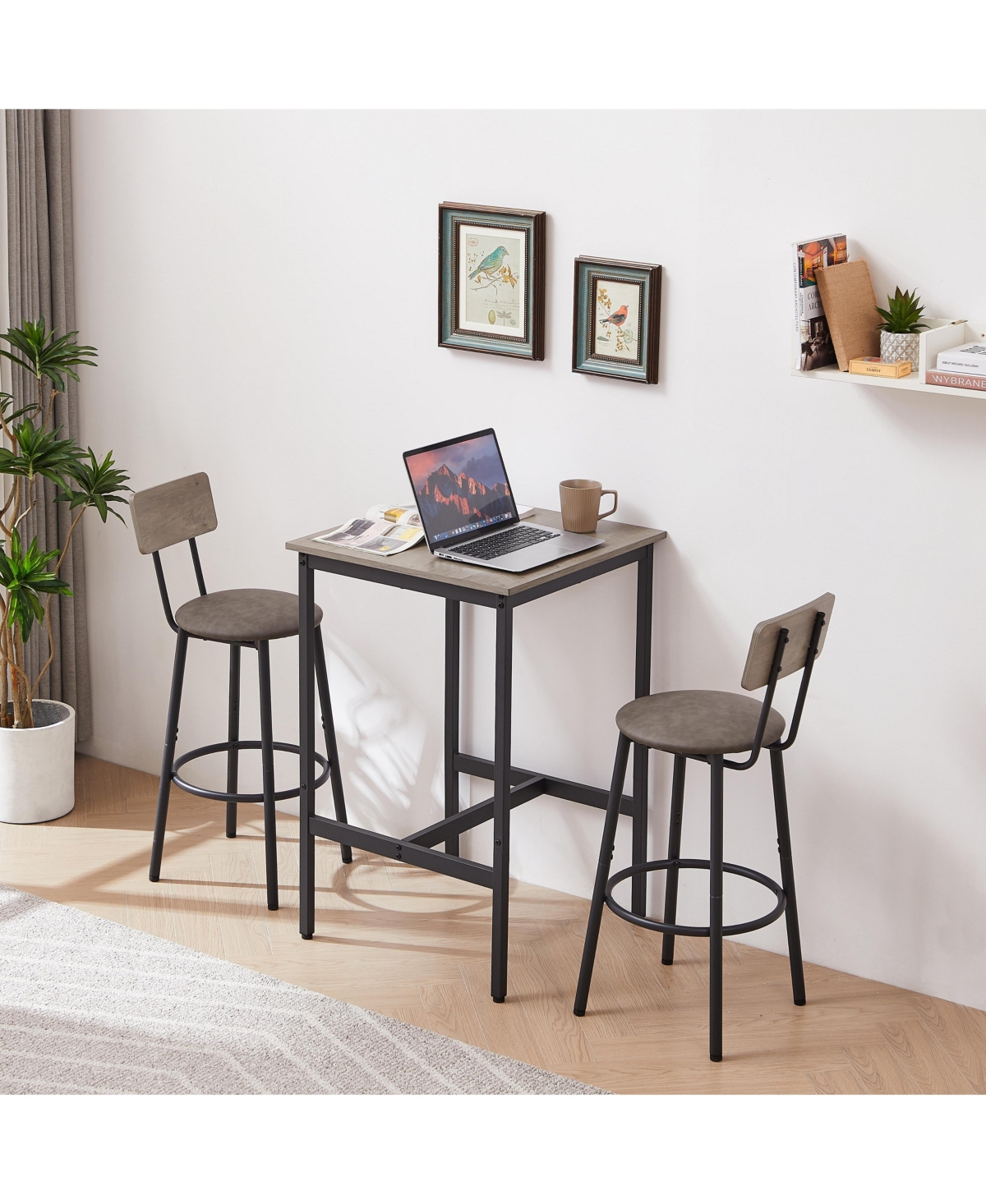 Click here for Casainc Bar Table Set with 2 Cushioned Backrest St... prices