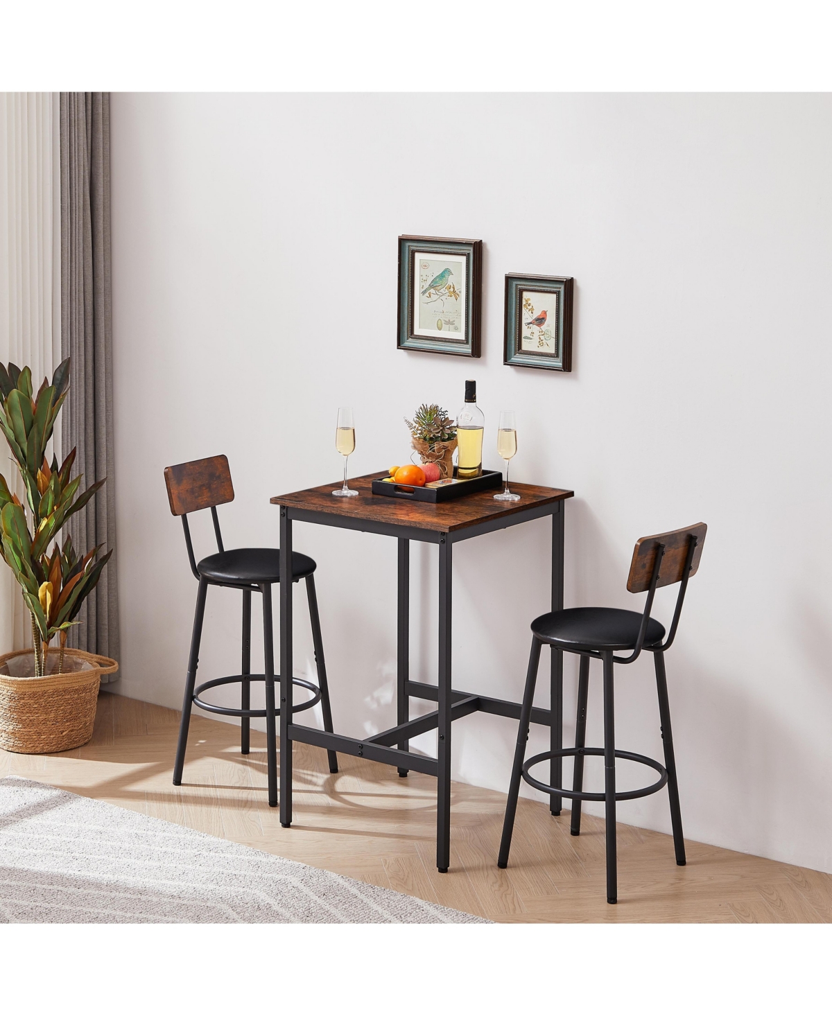 Click here for Casainc Bar Table Set with 2 Cushioned Backrest St... prices