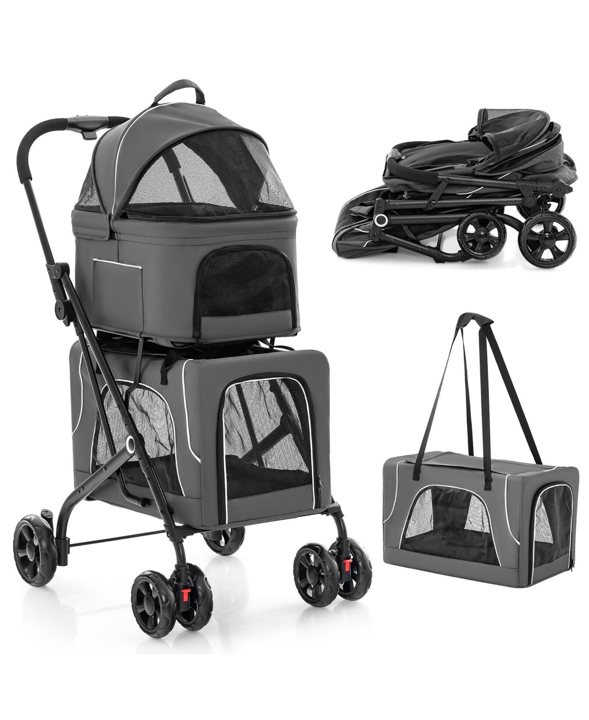 Click here for Gymax Double Pet Stroller for 2 Dogs or Cats w/ 2... prices