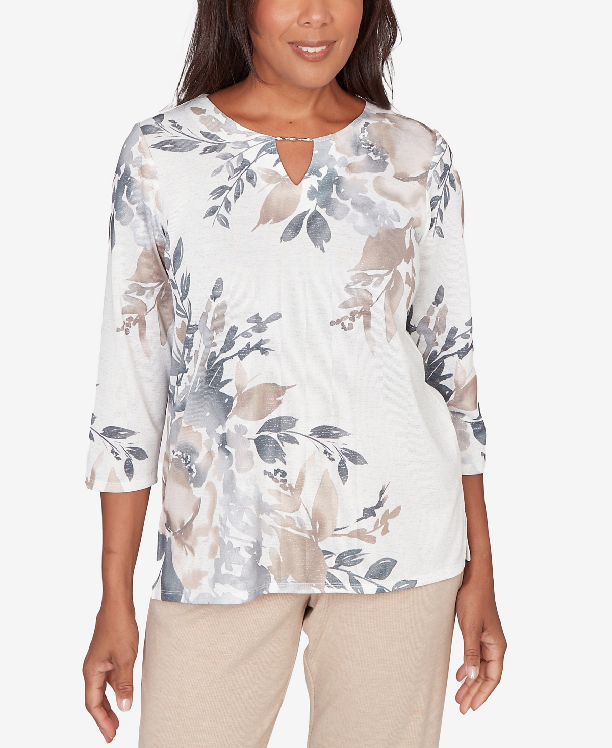 Click here for Alfred Dunner Petite Comfort & Joy Asymmetrical Fl... prices