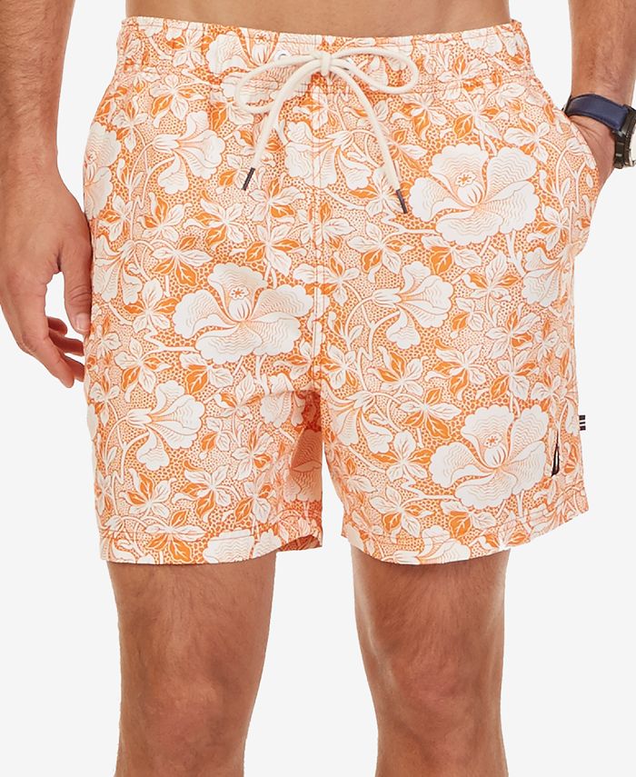 Nautica Men's Tropic Floral-Print Swim Trunks - Macy's
