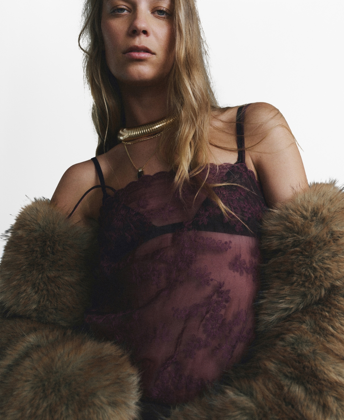 Click here for Mango Womens Embroidered Sheer Top - Burgundy prices