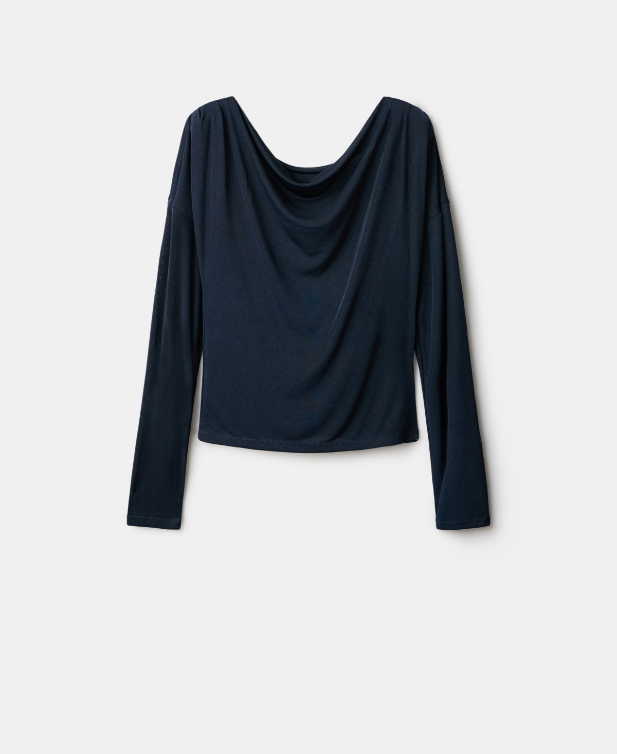 Click here for Mango Womens Draped Neck Top - Night Blue prices