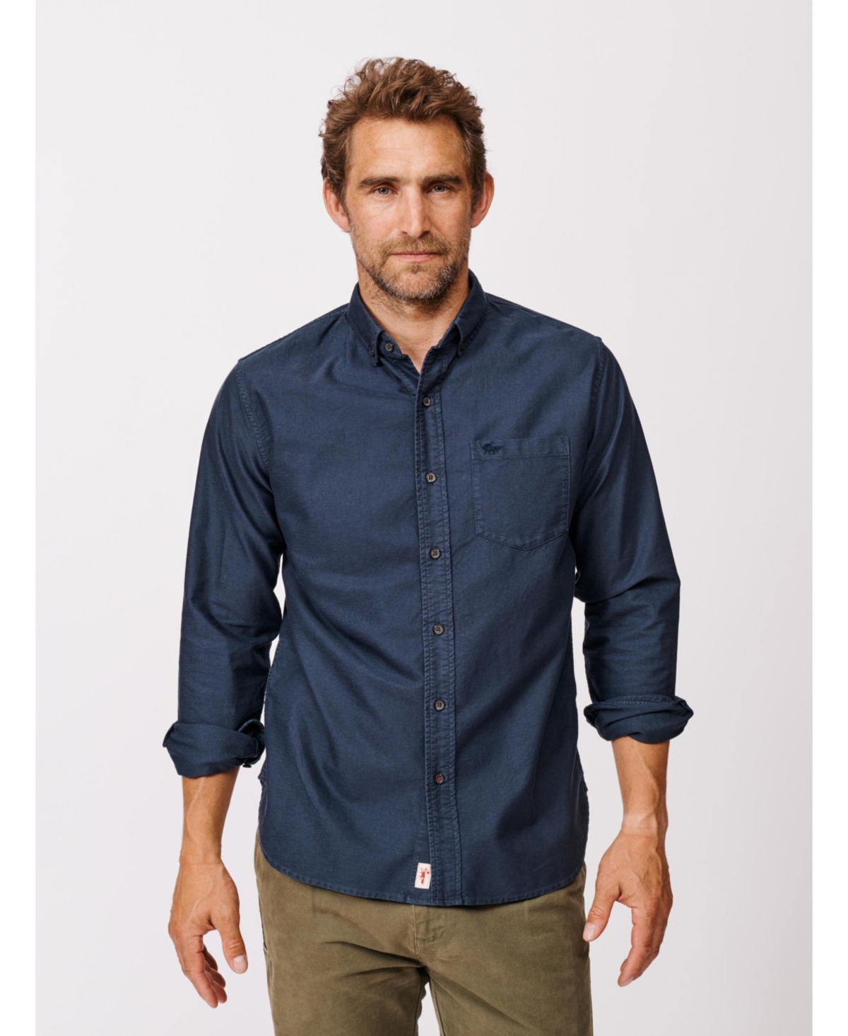 Click here for Aubin Mens Aldridge Oxford Button Down Shirt - Nav... prices