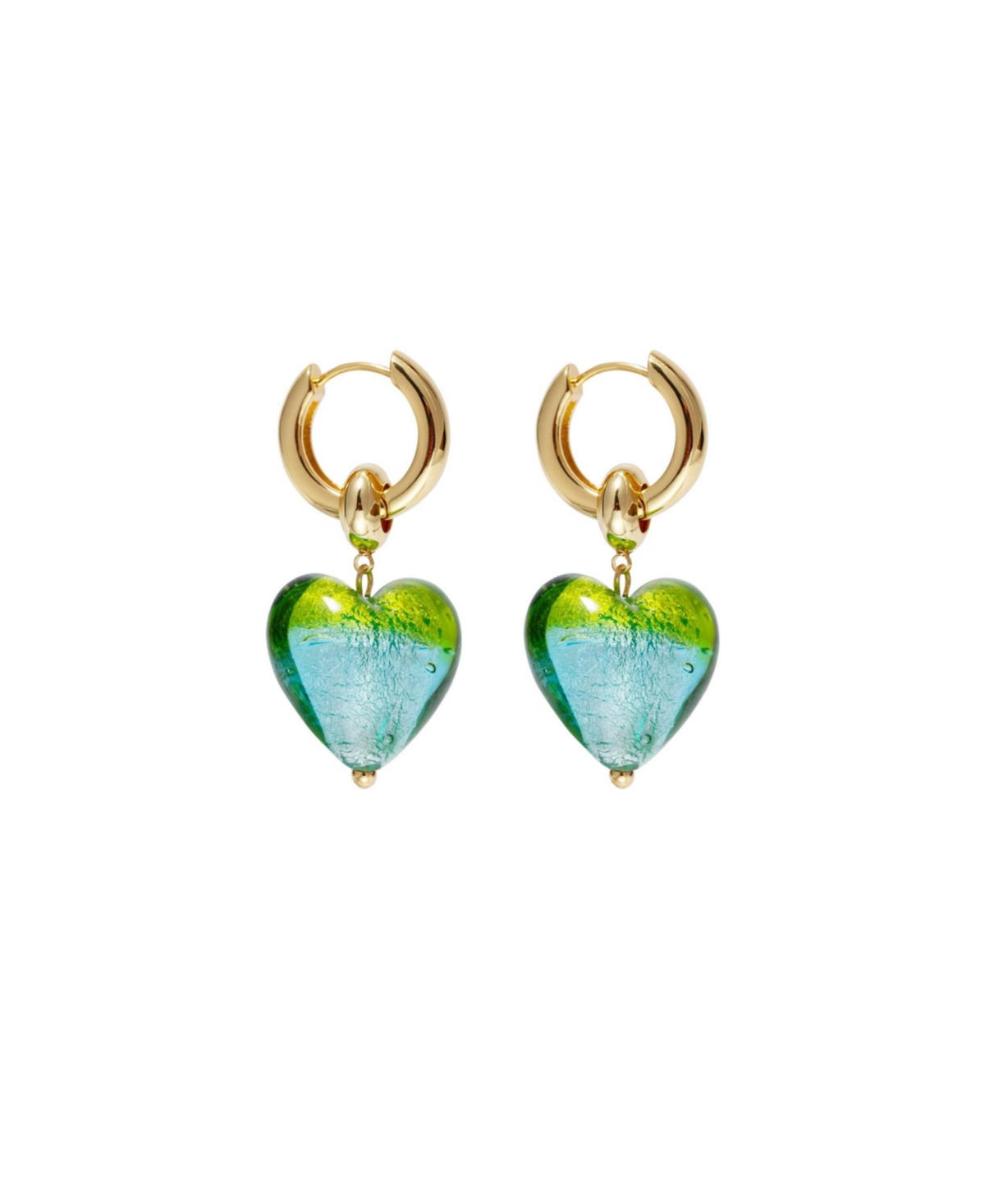 Click here for Esmee Glaze Heart Dangle Earrings - Mint prices