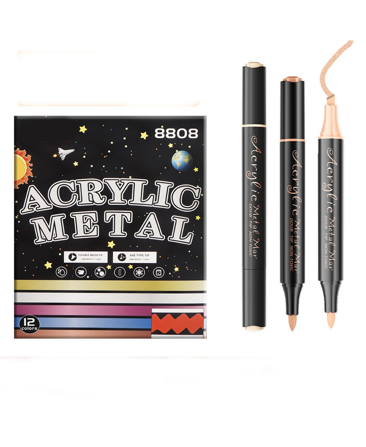 Click here for Htutwoo 12 Colors Acrylic Metallic Paint Pens  Dua... prices