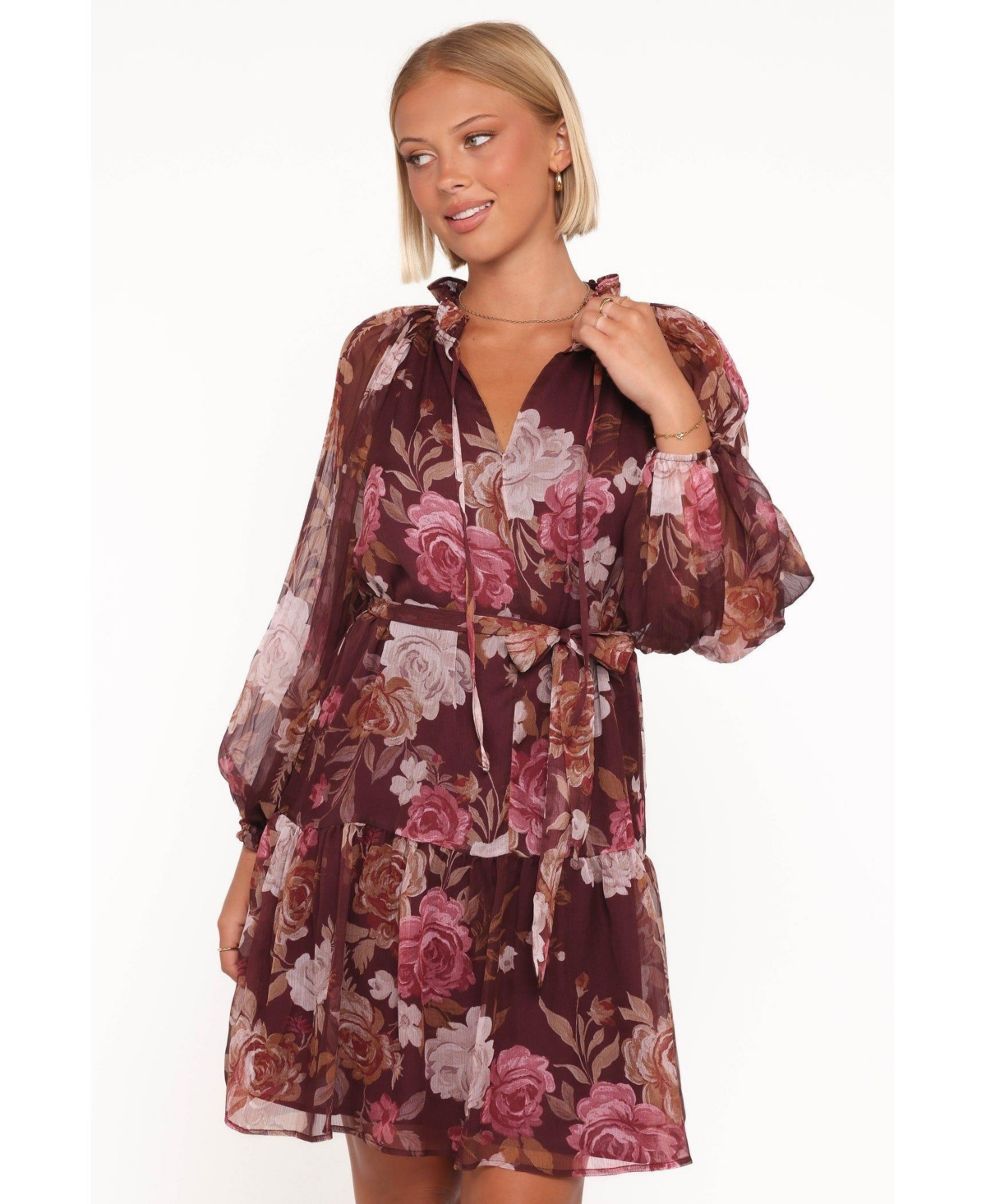 Click here for Petal and Pup Womens Hensely Mini Dress - Burgundy... prices