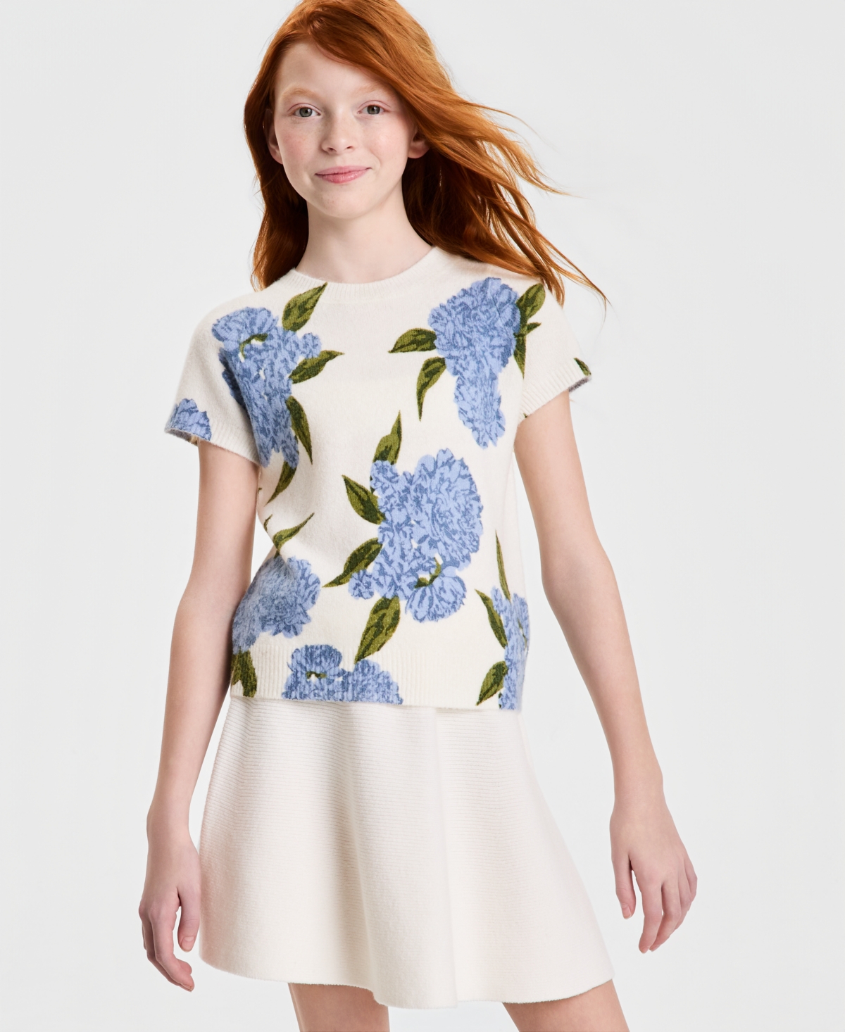 Click here for CeCe Girls S-xl Hydrangea Crewneck Short-Sleeve To... prices