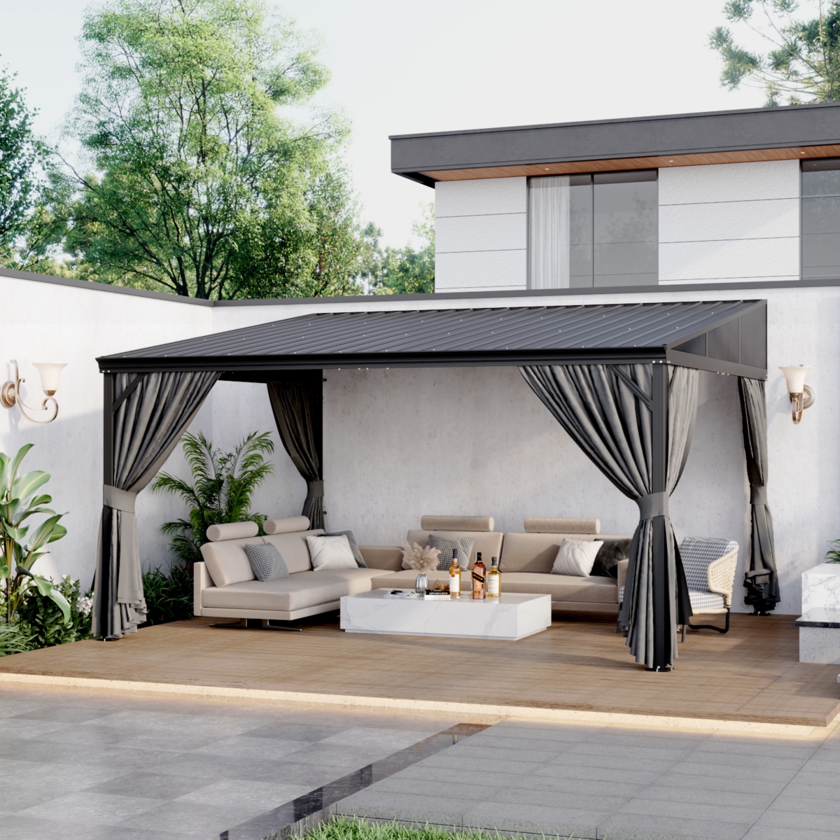 Click here for Homsee 12x14 Ft Aluminum Frame Sloped Galvanized S... prices