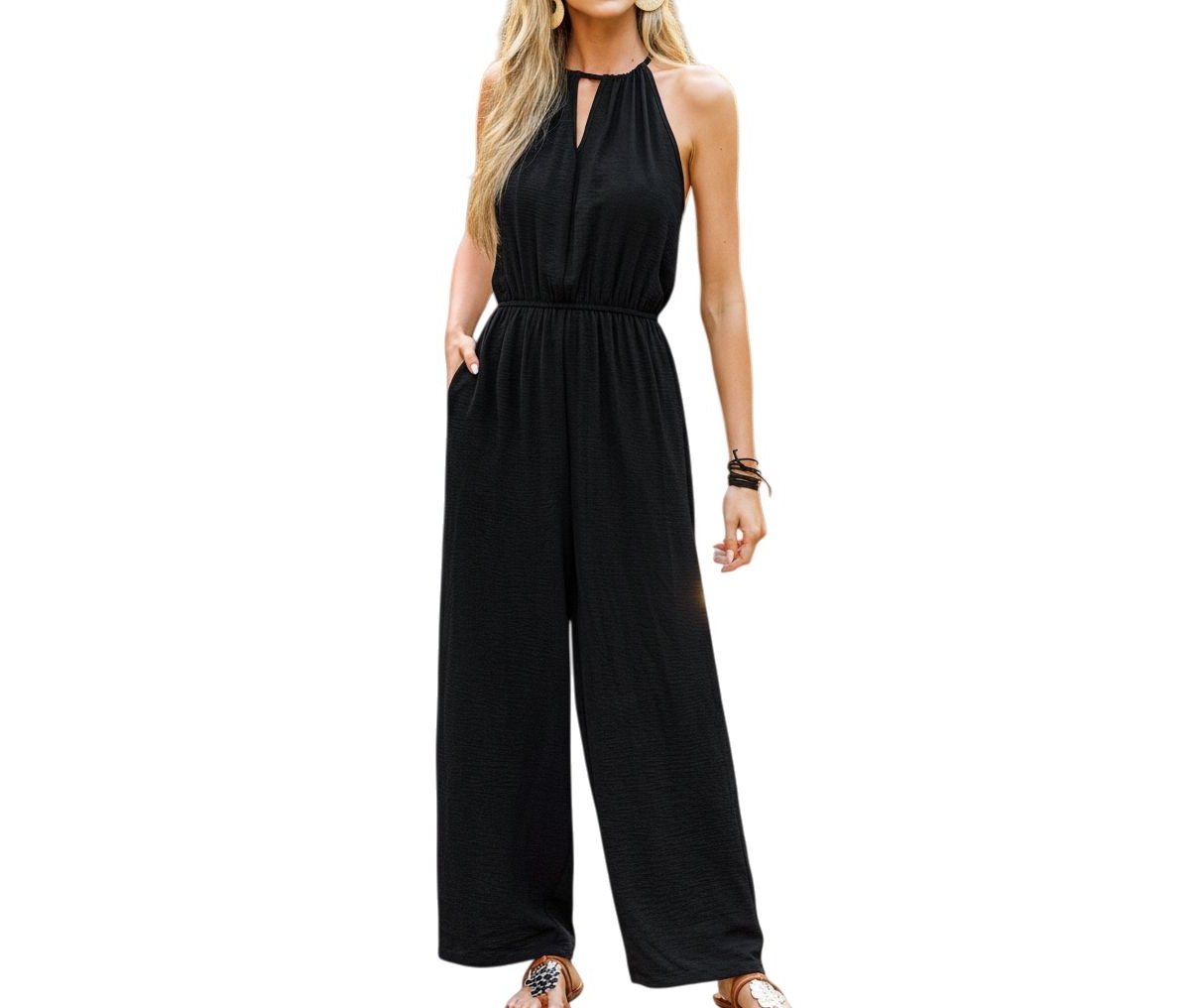 Click here for Cupshe Womens Chic Halter Neck Wide Leg Jumpsuit -... prices
