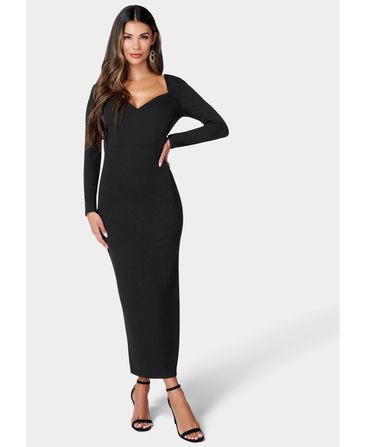 Click here for Bebe Womens Open Back Ankle Dress - Black prices