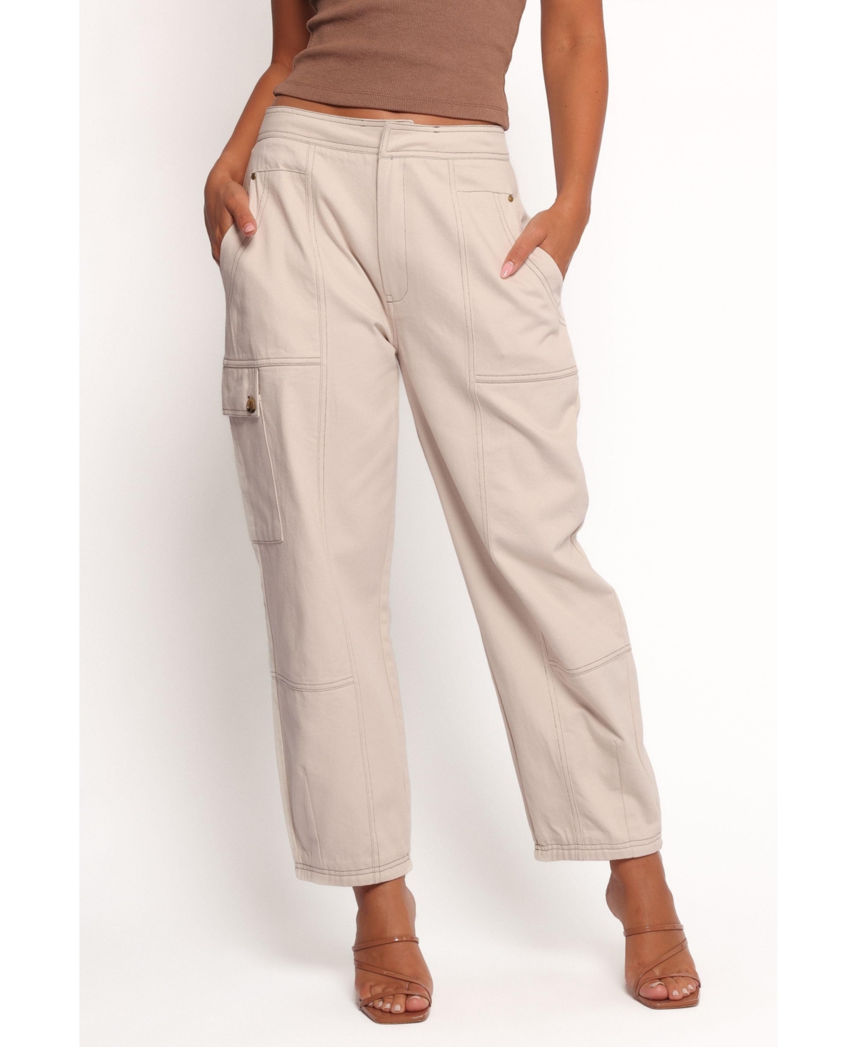 Click here for Petal and Pup Womens Kiah Cargo Pant - Ecru prices