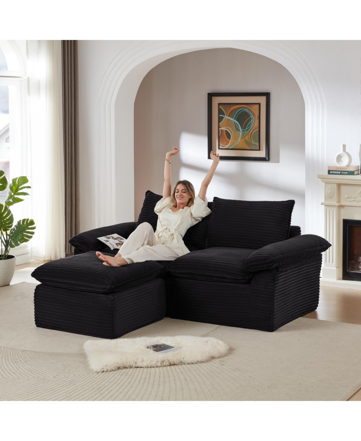 Click here for Streamdale Furniture Modern corduroy cloud sofa  f... prices