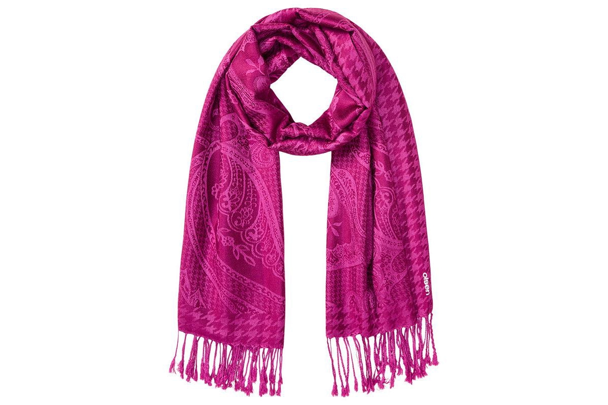 Click here for Olsen Paisley Scarf with Fringe - Boysenberry prices