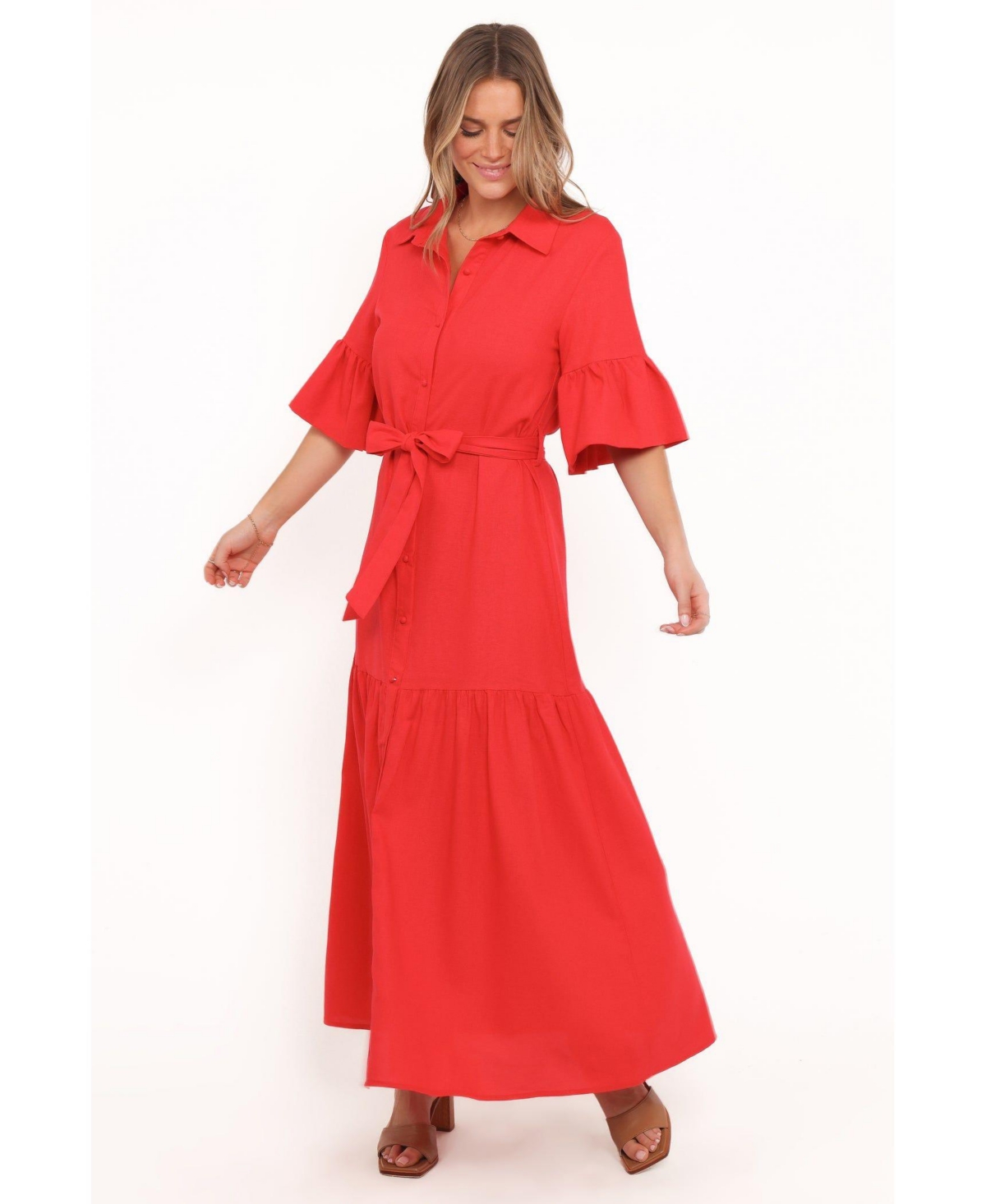 Click here for Petal and Pup Womens Kirrily Midi Dress - Red prices