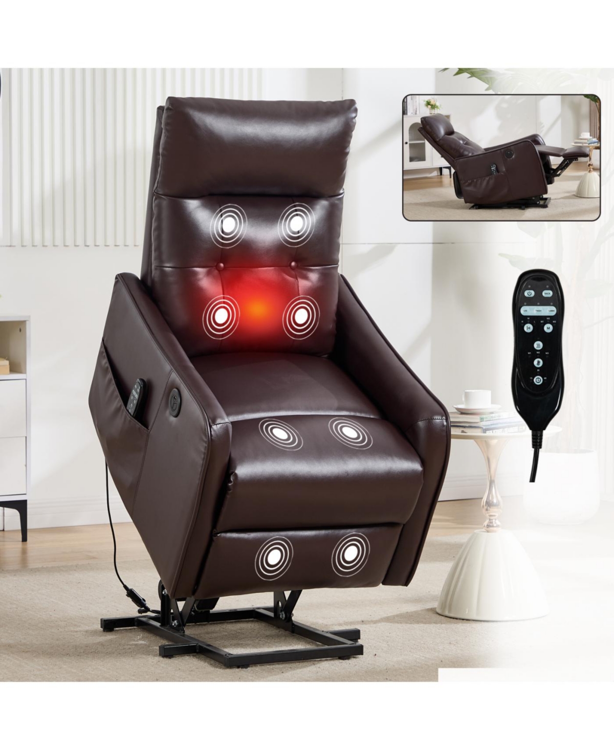Click here for Streamdale Furniture Brown Pu Power Lift Recliner... prices