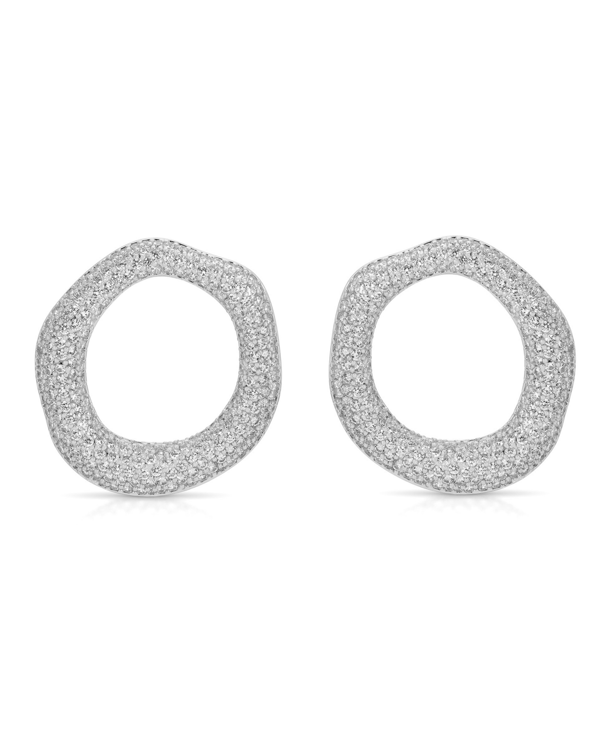 Click here for Ettika Open Circle Pave Earrings - Silver prices