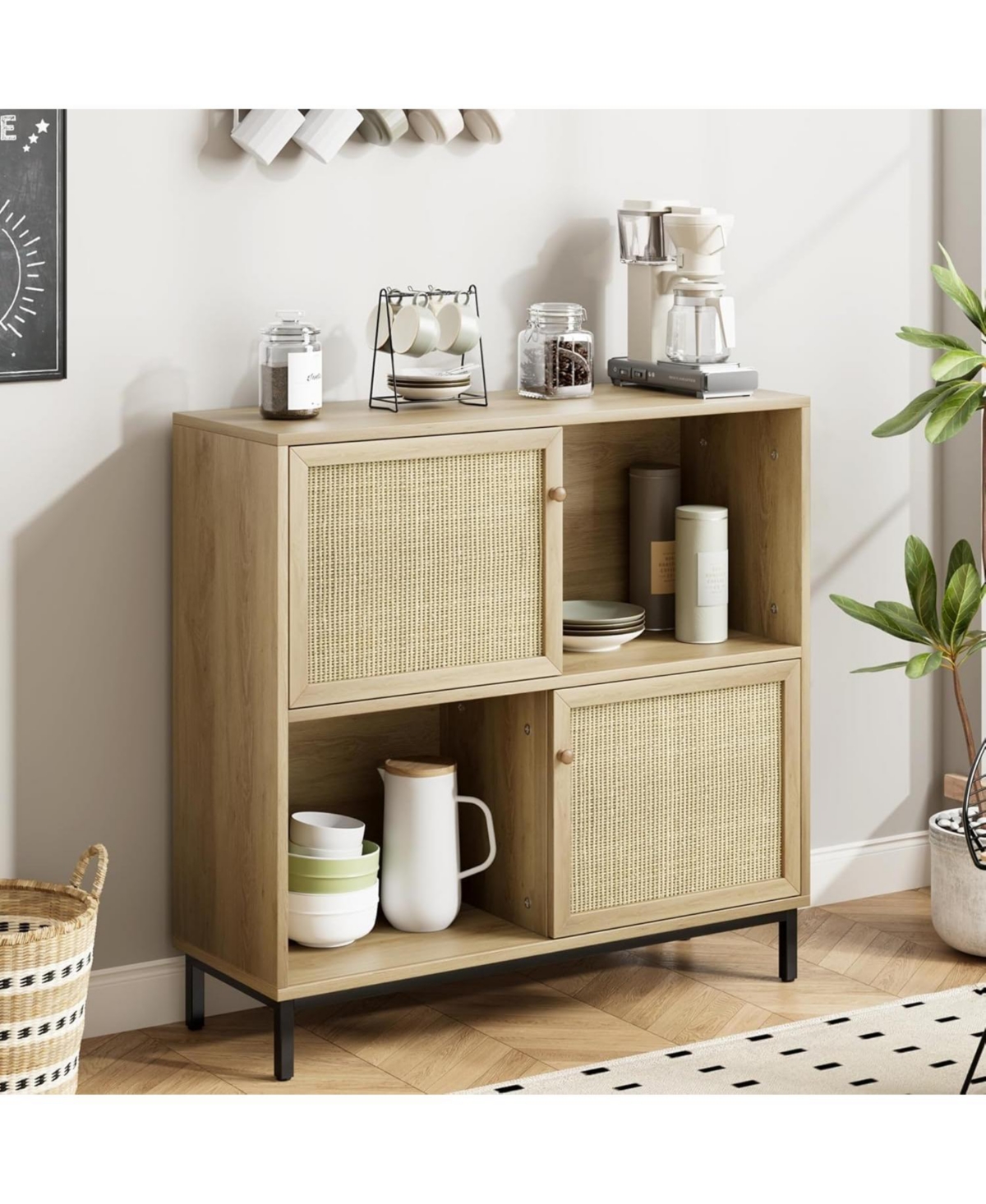 Click here for gaomon Coffee Bar Cabinet  Wood 4 Storage Cube Dis... prices