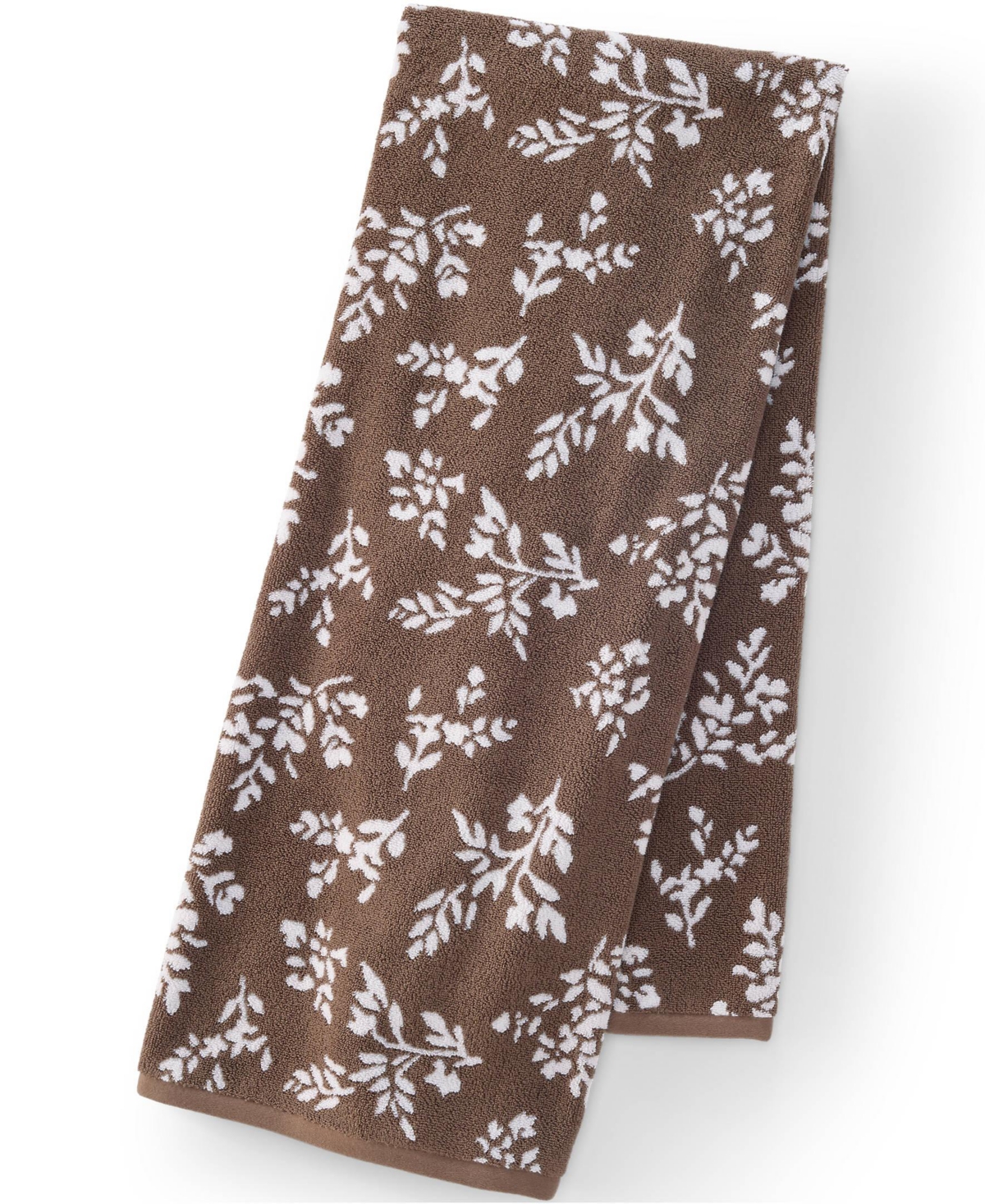 Click here for Lands End Cotton Jacquard Bath Towel - Toast flowe... prices