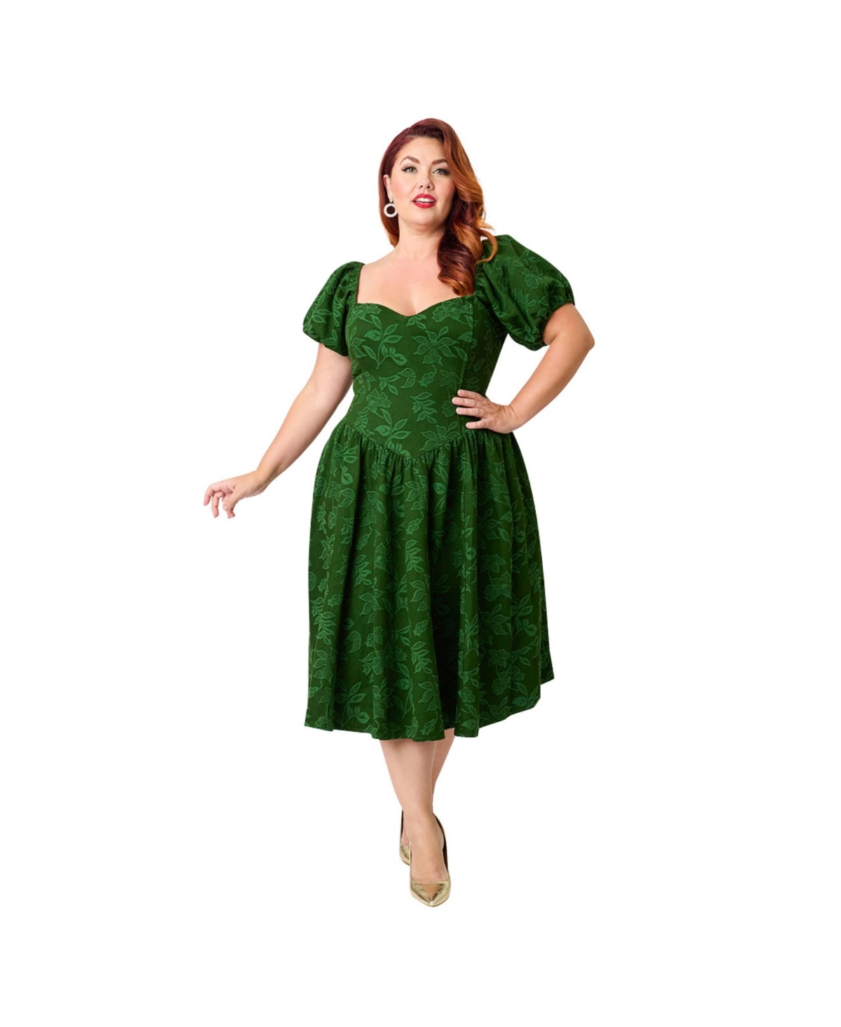 Click here for Smak Parlour Womens Plus Size Puff Sleeve Swing Dr... prices