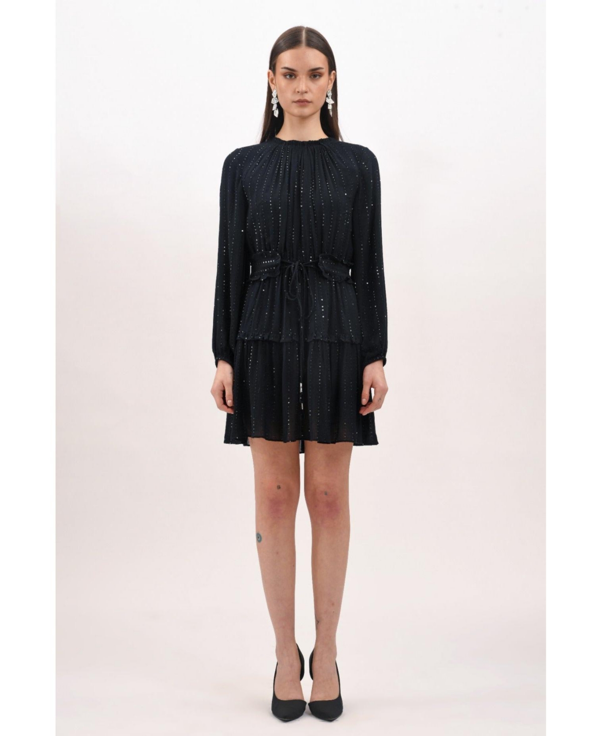 Click here for Celina Moon Womens Starlight Mini Dress - Black wi... prices