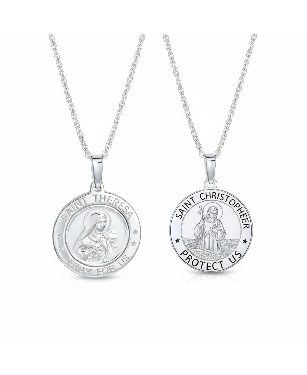 Click here for Bling Jewelry Set of 2 Saint Christopher and Saint... prices
