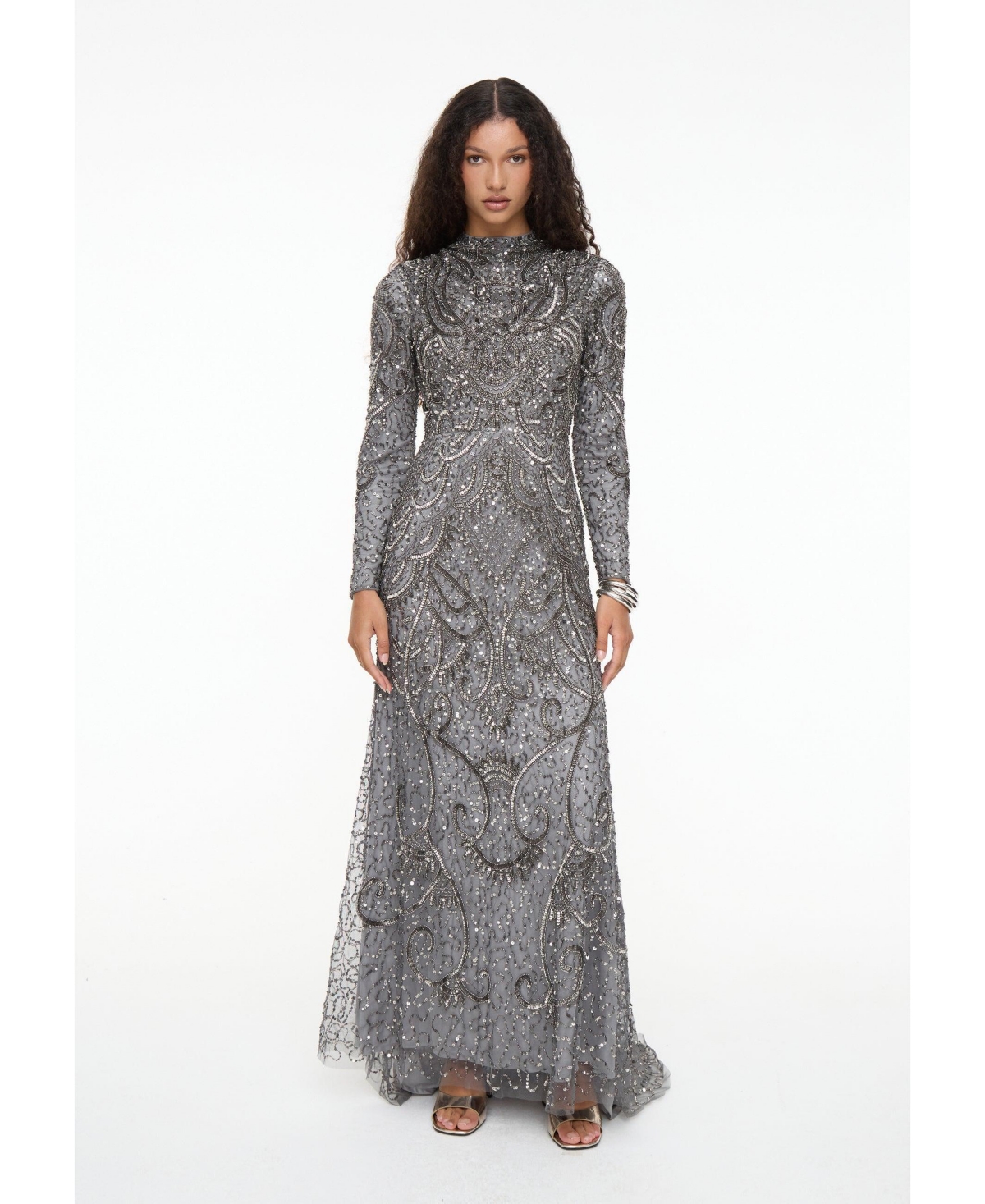 Click here for Maryisa Womens Modest Embellished Sequin Beaded Dr... prices