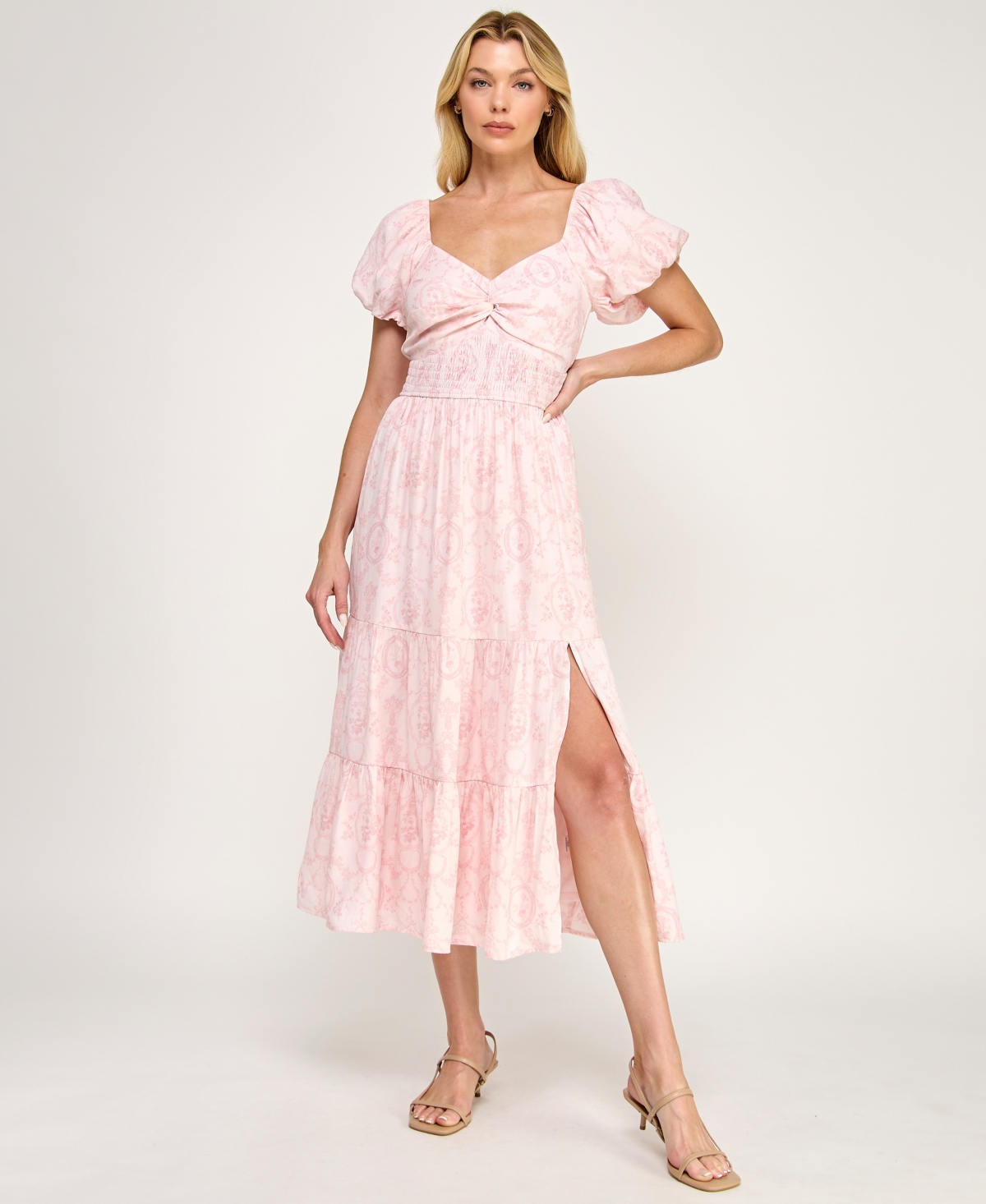 Click here for Trixxi Juniors Sweetheart Neck Twist Front Midi Dr... prices