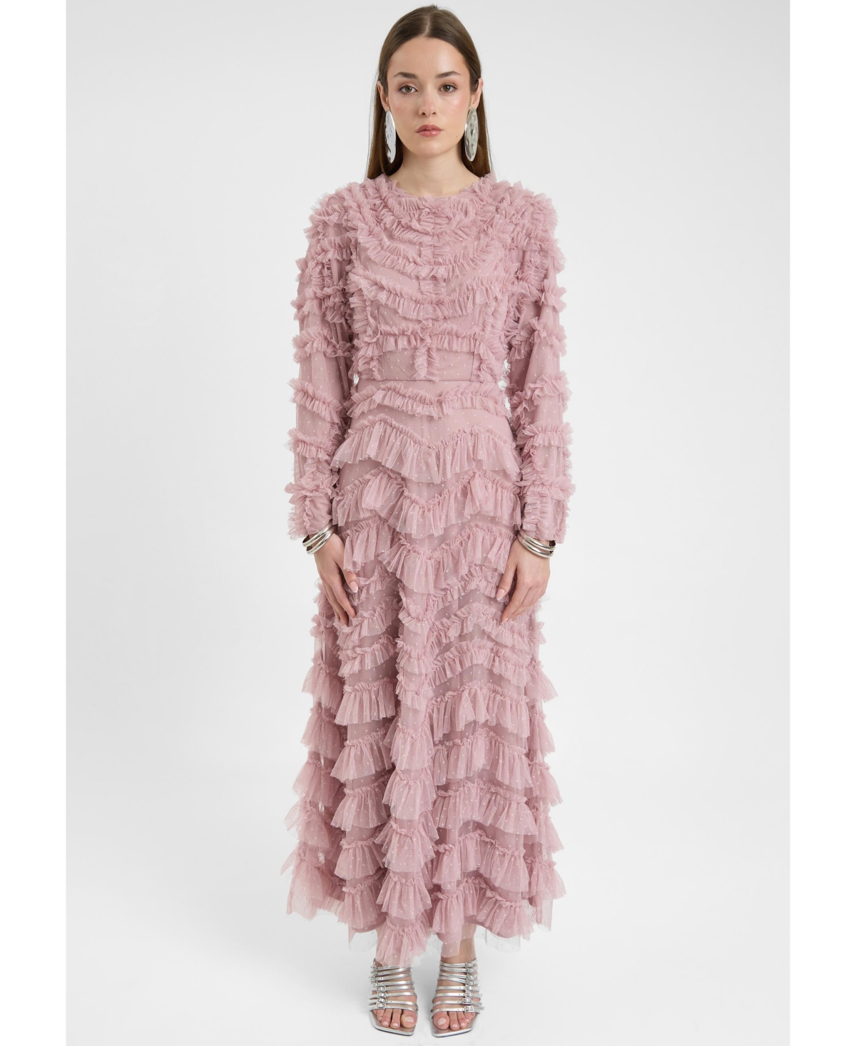 Click here for Maryisa Womens Modest Ruffle Dress Maxi With Self... prices