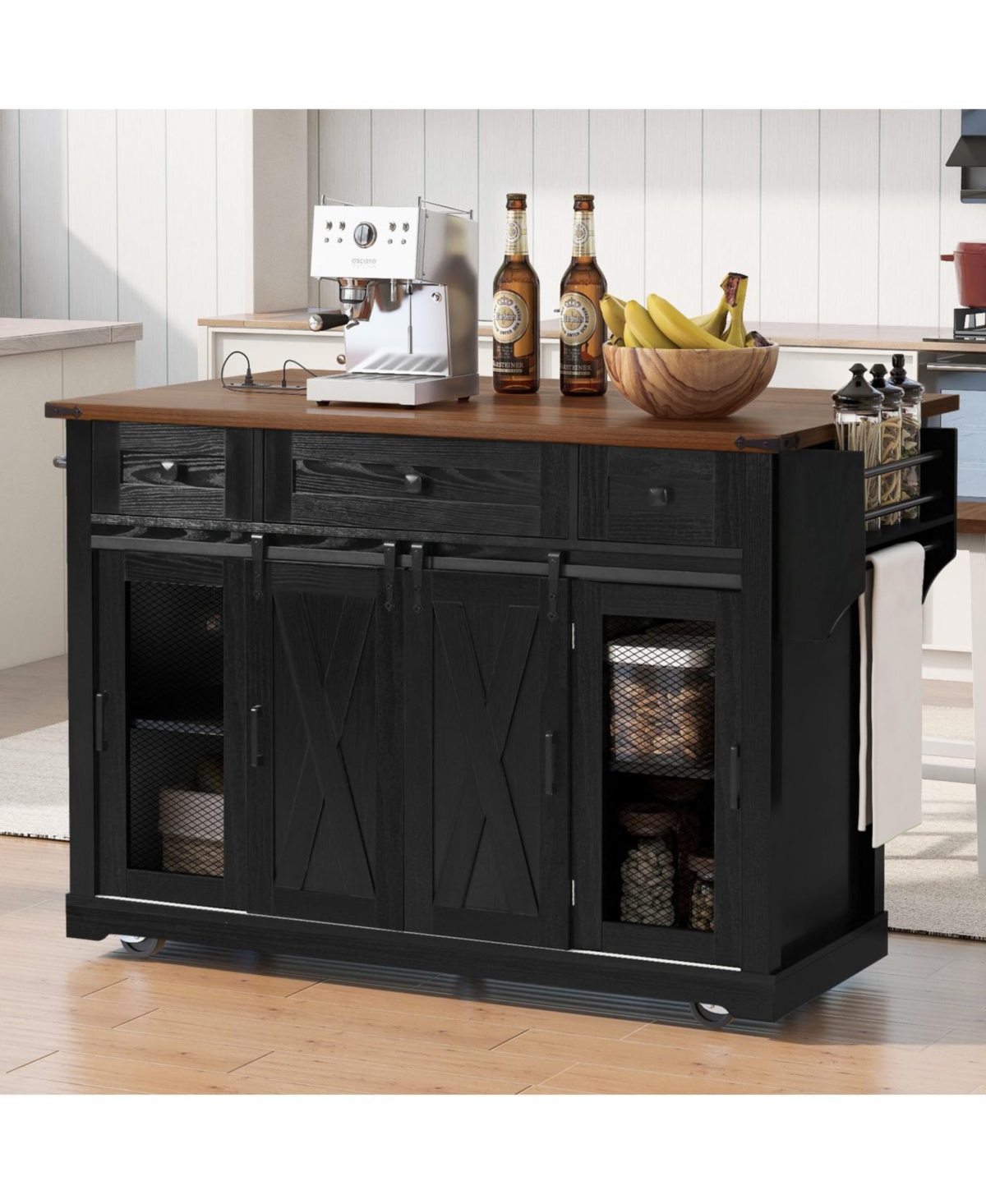 Click here for Streamdale 58-Inch Wood Farmhouse Kitchen Island w... prices