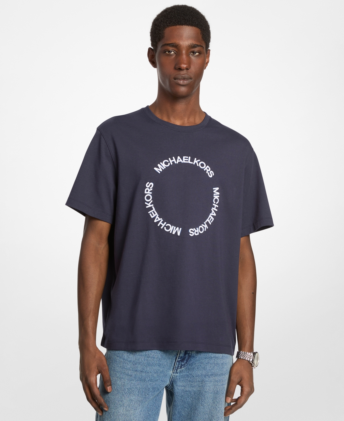 Click here for Michael Kors Mens Circle Shadow Logo T-Shirt - Mid... prices