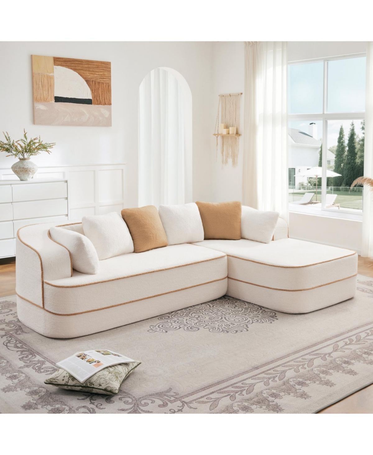 Click here for Streamdale Furniture Streamdale White L-Shaped Ted... prices