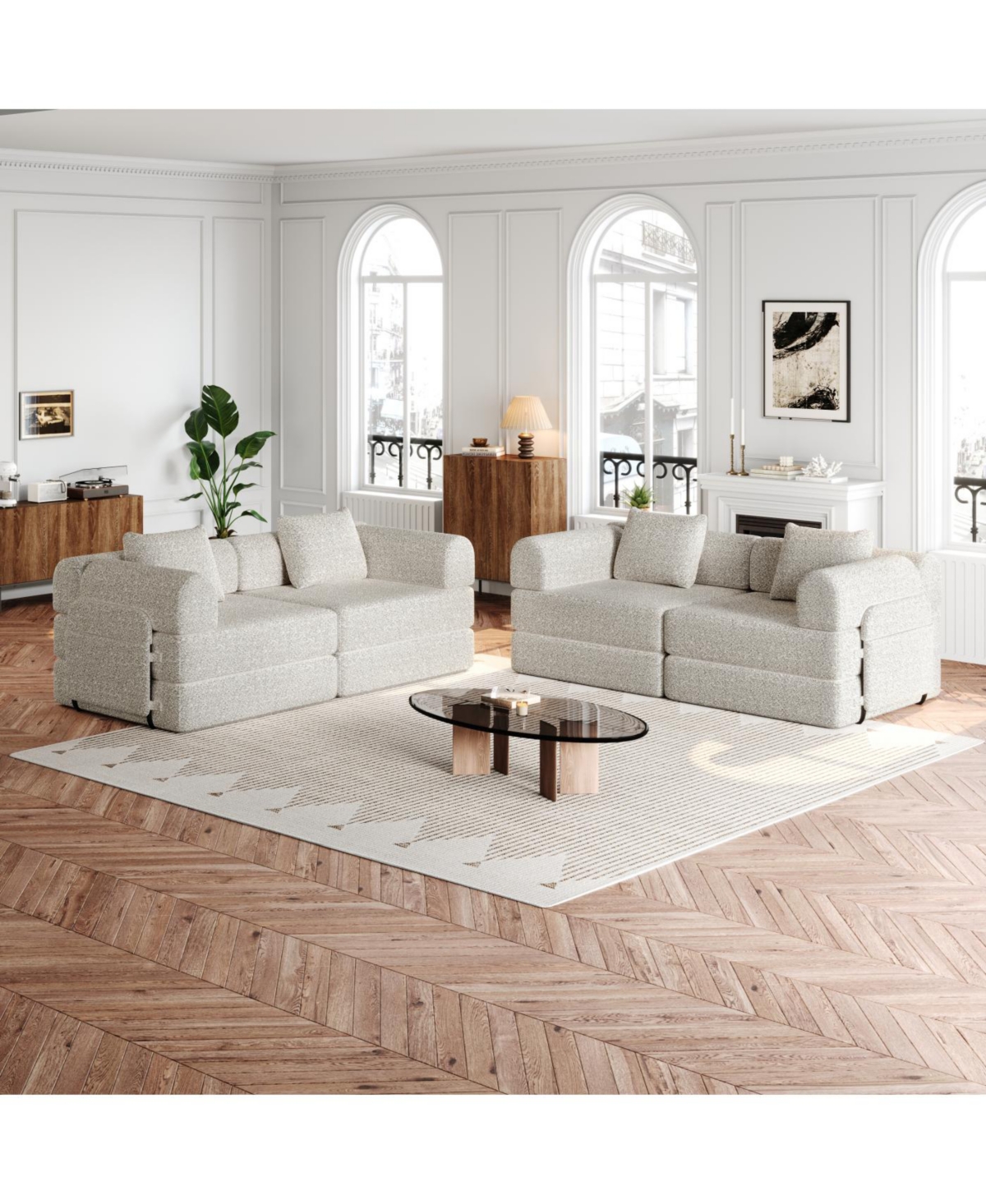 Click here for Streamdale 4-seater chenille convertible sofa bed... prices