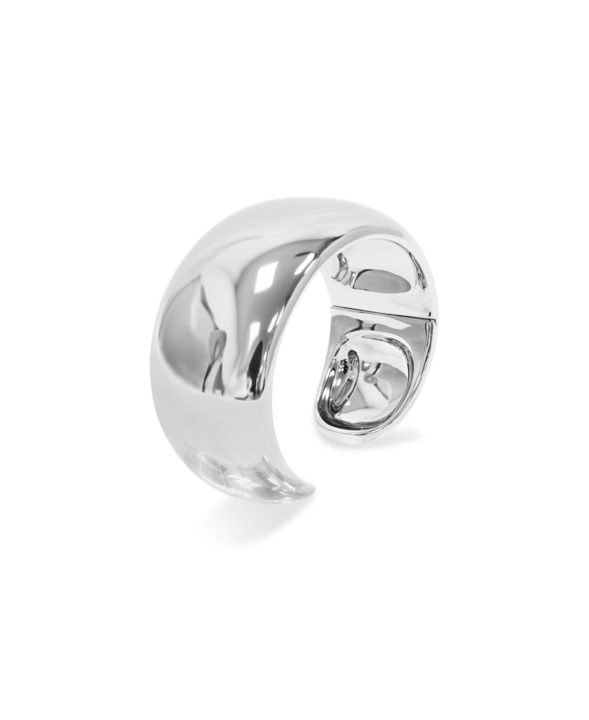 Click here for Retro Chic Drop Wide Bangle - Silver prices