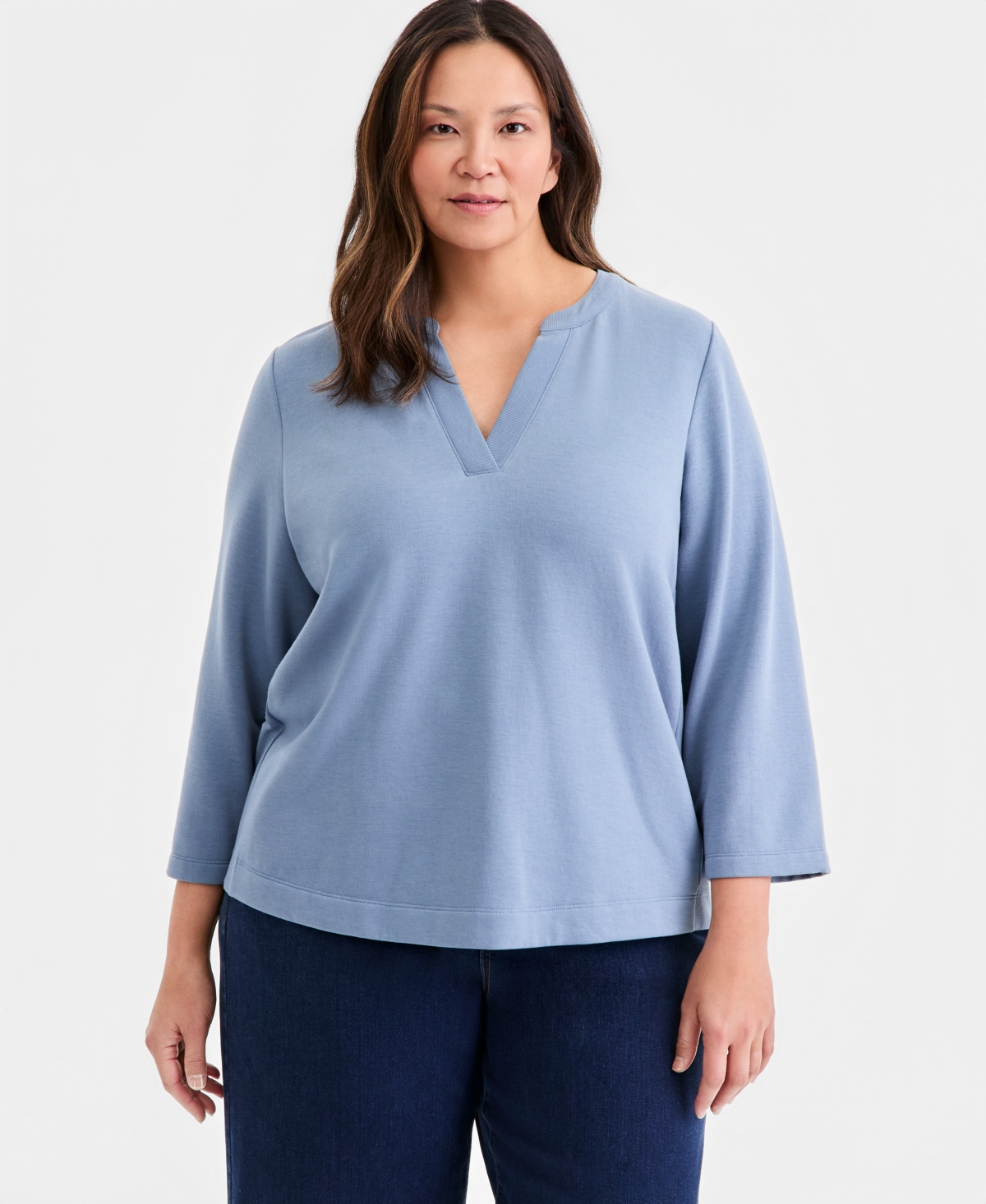 Click here for Style & Co Plus Size Lux Soft Fleece Long-Sleeve K... prices