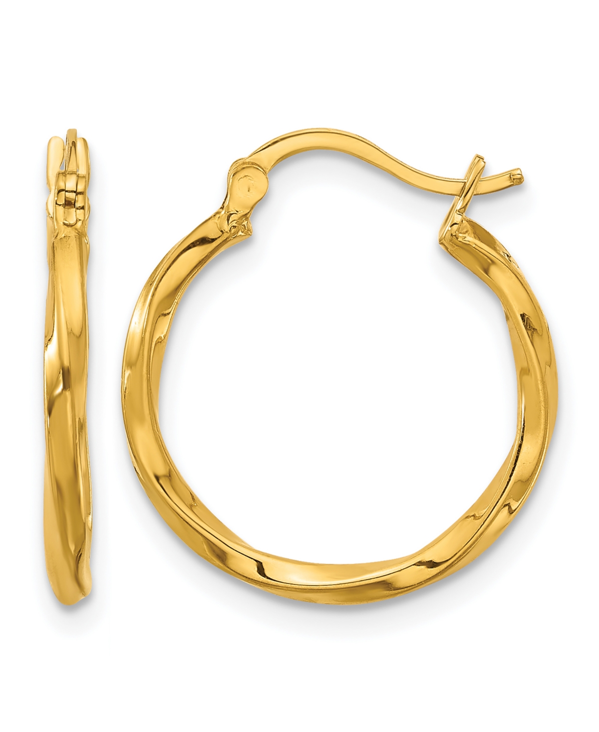 Click here for Macys Twisted Hoop Earrings in 24K Yellow Gold - Y... prices