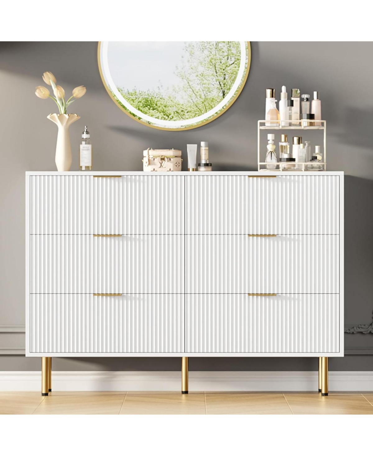 Click here for gaomon 6-Drawer Fluted Dresser for Bedroom  Modern... prices