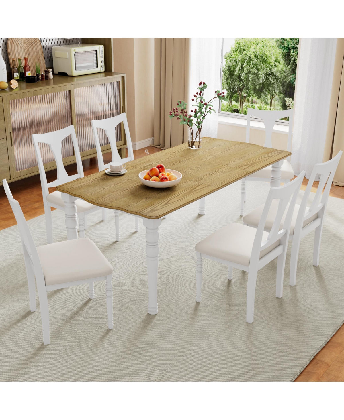Click here for sumyeg 7-Piece Extendable Dining Set with 60-78 In... prices