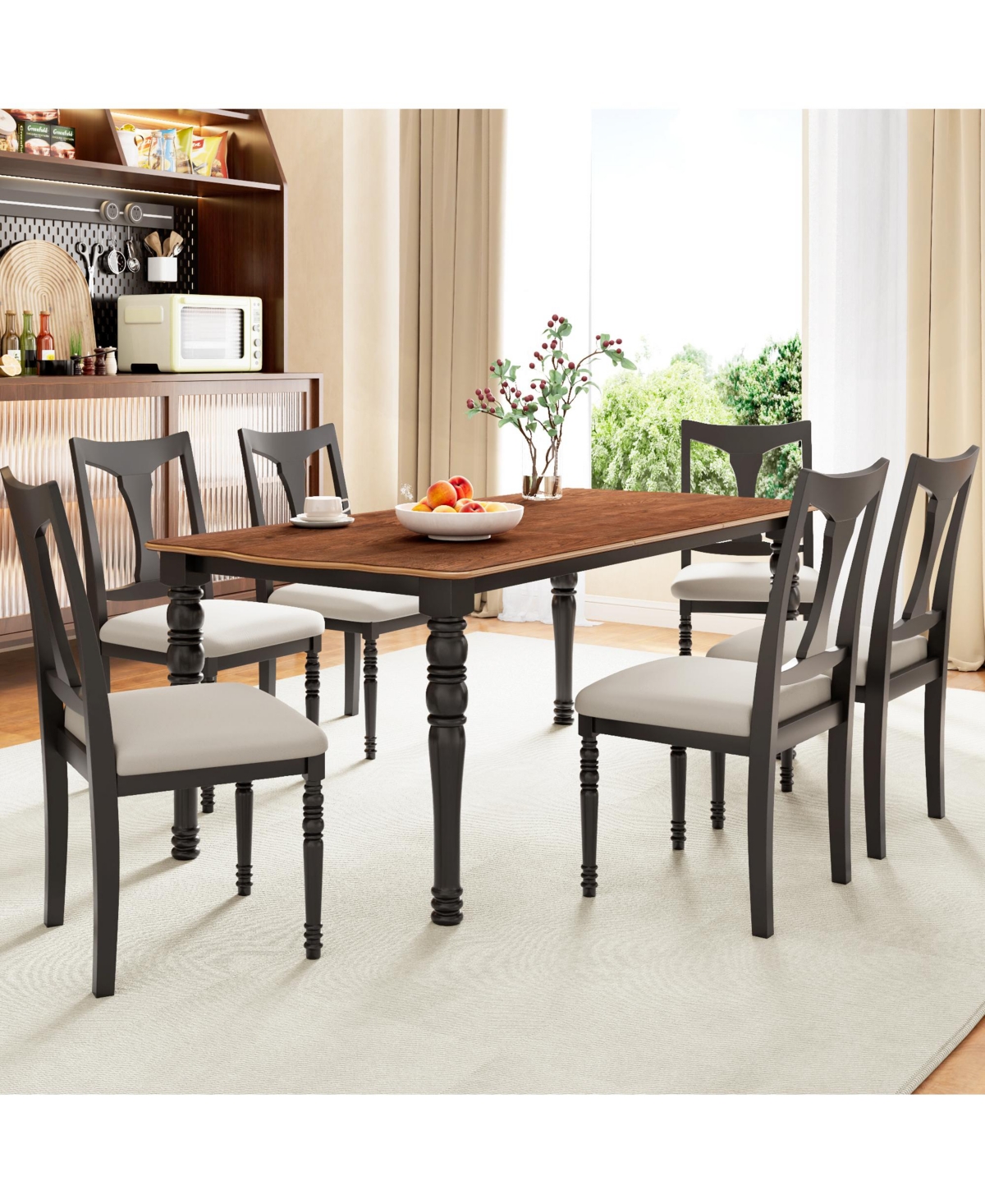 Click here for sumyeg 7-Piece Extendable Dining Set with 60-78 In... prices