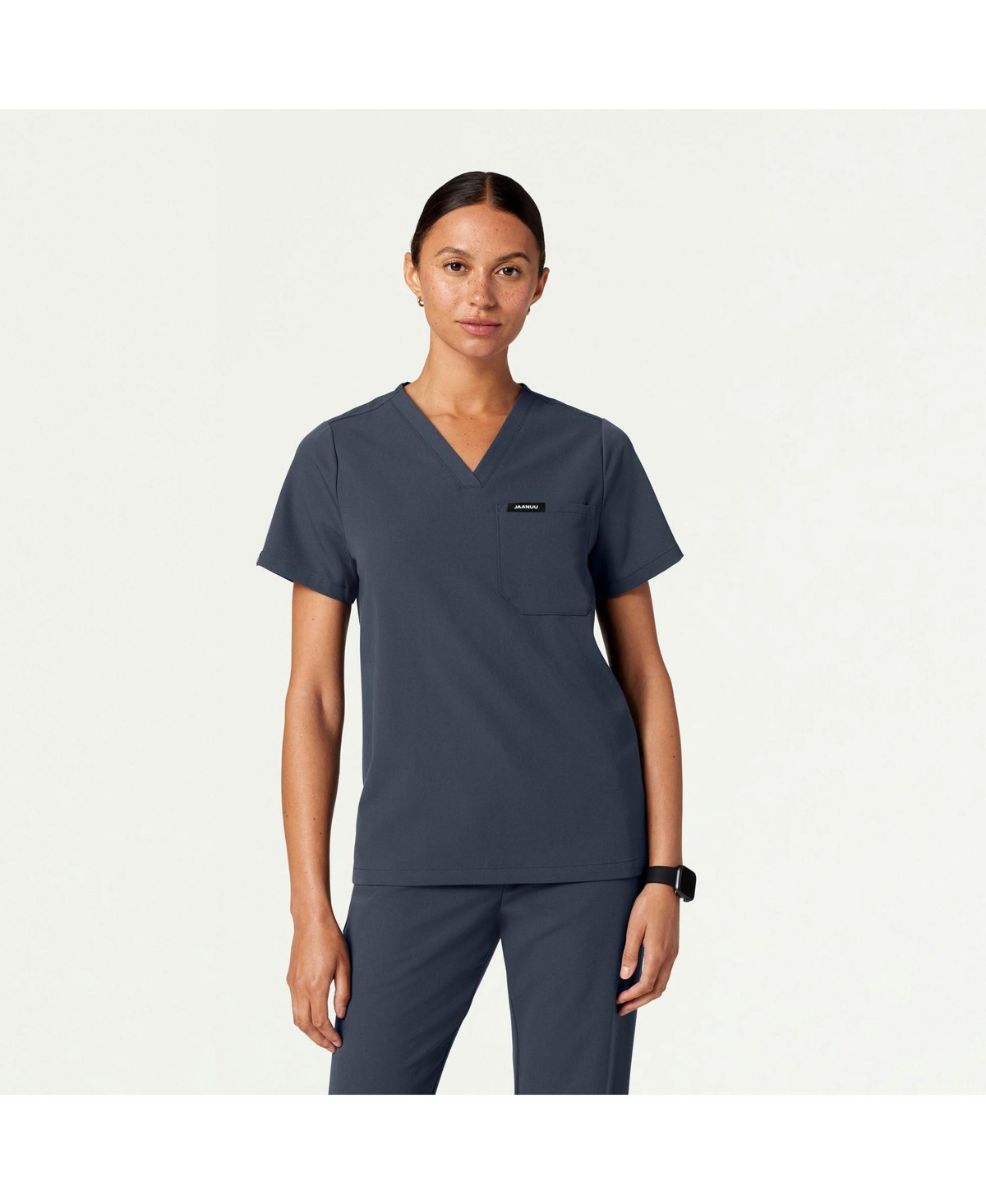 Click here for Jaanuu Plus Size Rhena 1-Pocket Classic V-Neck Scr... prices