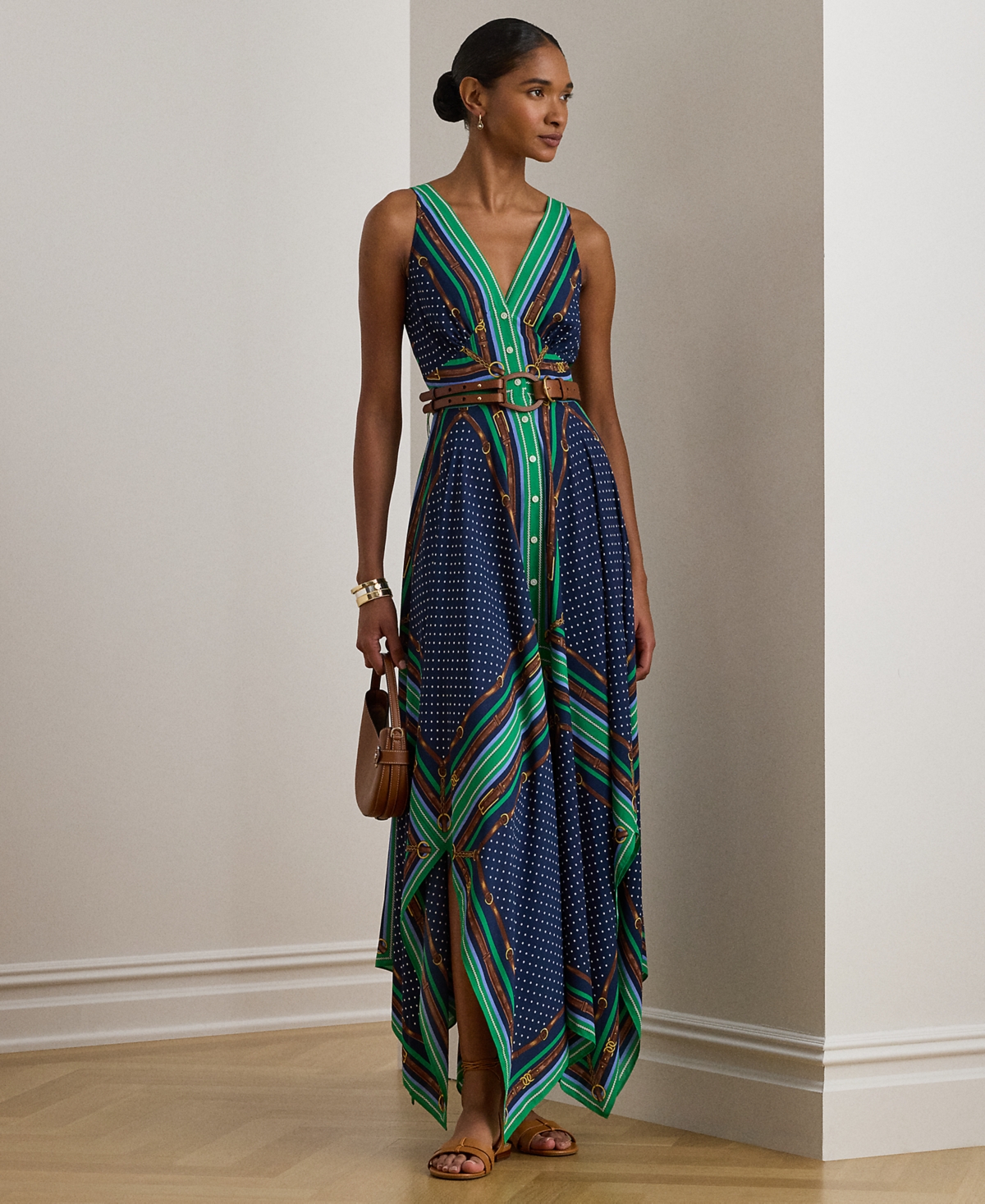 Click here for Lauren Ralph Lauren Petite V-Neck Polka Dot Print... prices