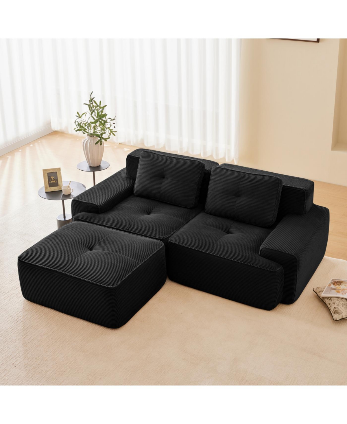 Click here for Streamdale Modern L-Shaped Corduroy Sectional Sofa... prices