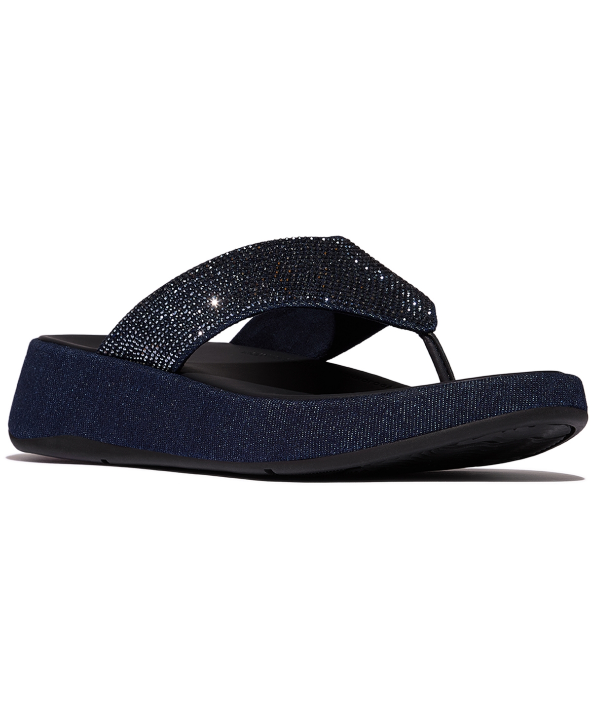 Click here for FitFlop Womens F-Mode Toe-Post Denim and Hotfix Sl... prices
