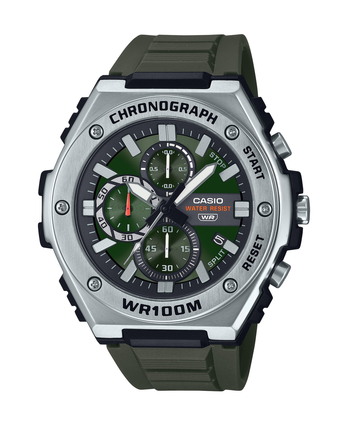 Click here for Casio Mens Chronograph Green Resin Strap Watch  51... prices