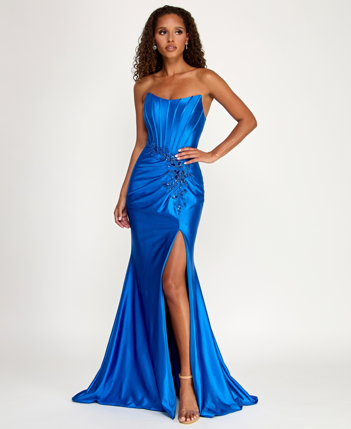 Click here for Say Yes Juniors Strapless Maxi Gown - Cobalt prices