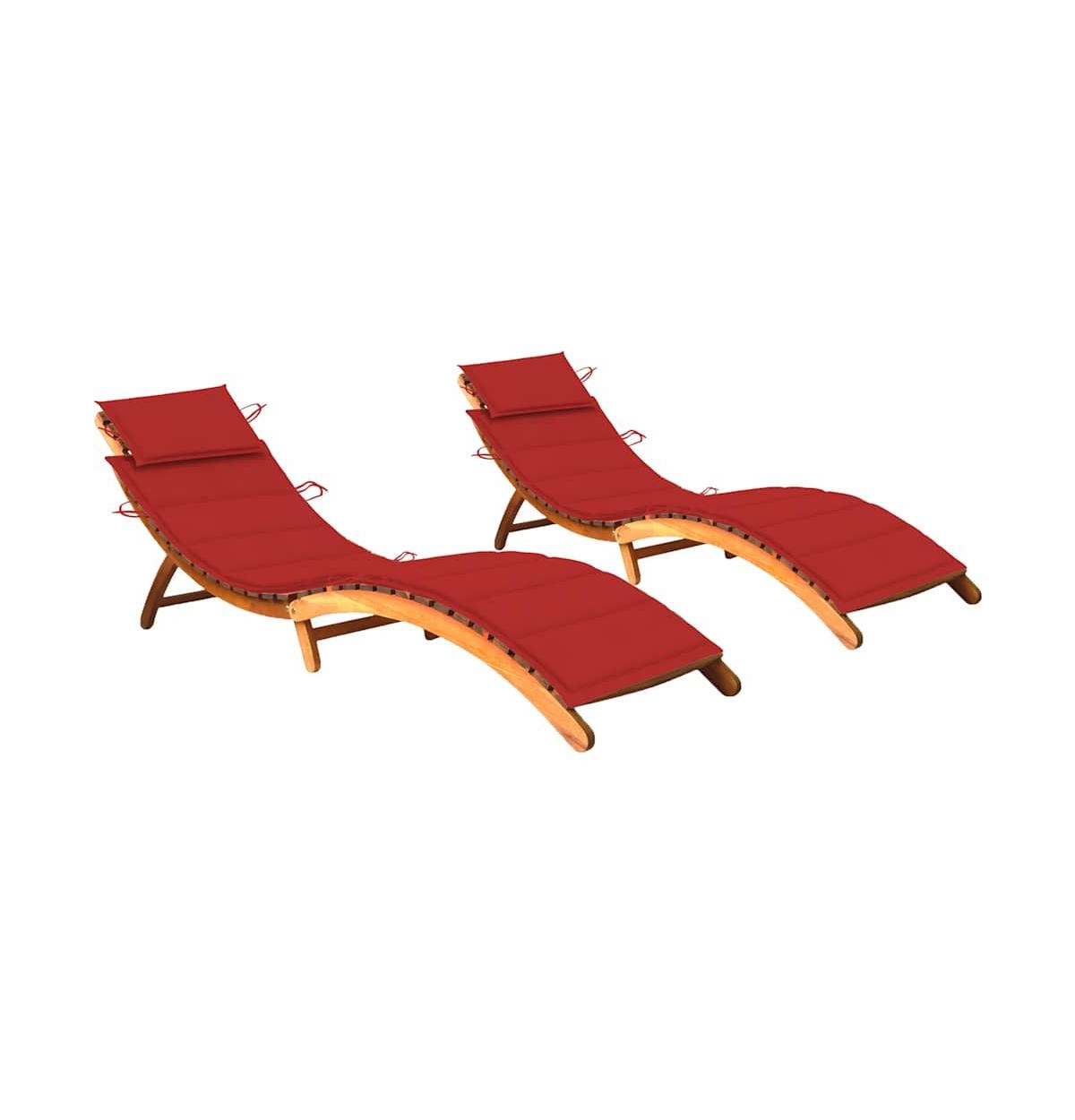 Click here for vidaXL Patio Sun Lounger Red Solid acacia wood Sta... prices